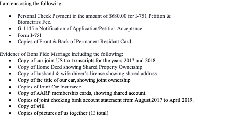 checklist of documents to submit for I-751 - Removing Conditions on ...