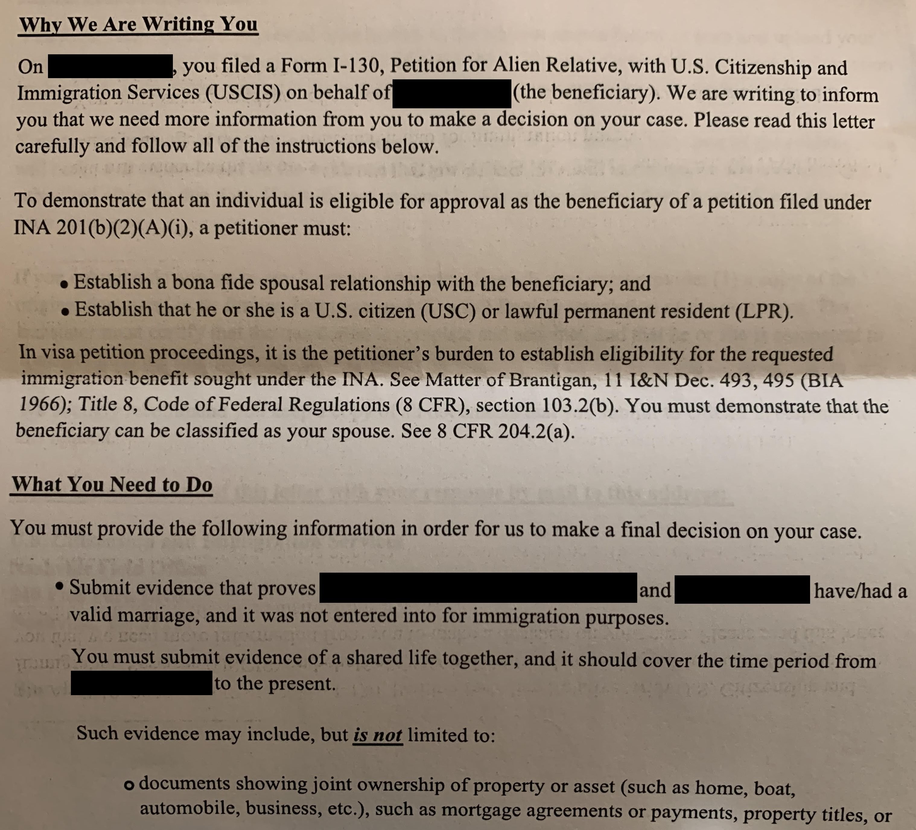 Sufficient Evidence For I 485 RFE R USCIS